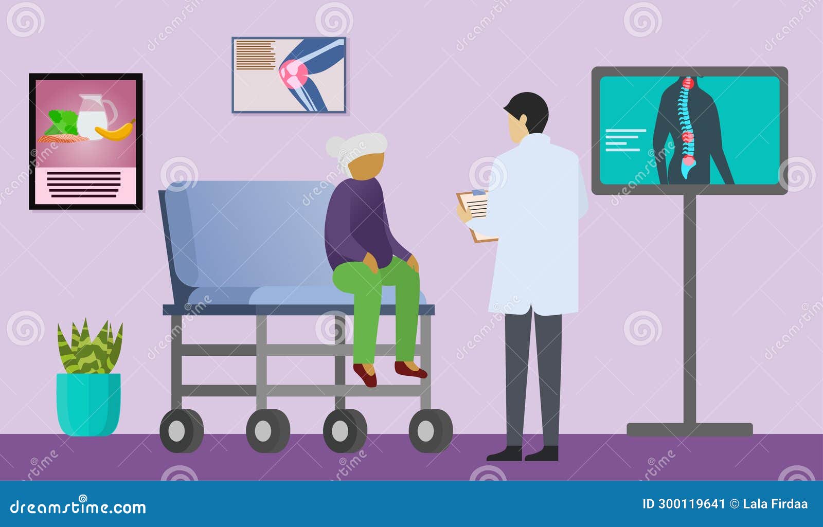 Doctor Checks the Health of an Elderly Patient Backbone Stock ...