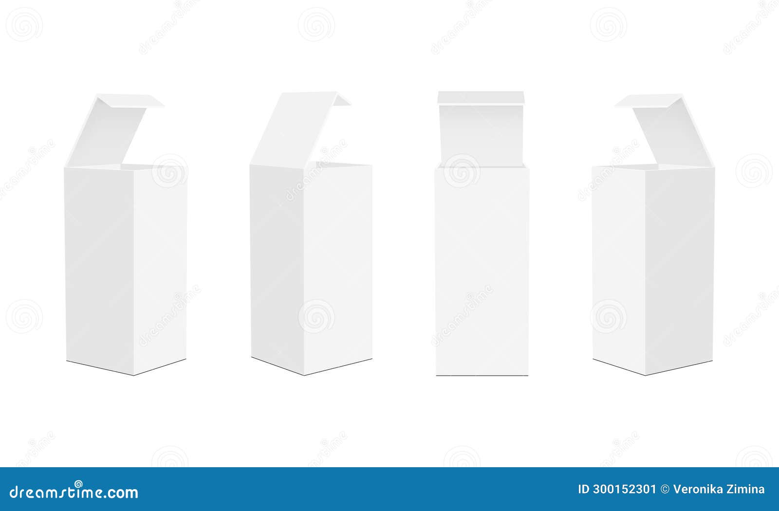 Blank Tall Cardboard Rectangular Packaging Boxes Stock Vector - Illustration of empty, vector ...