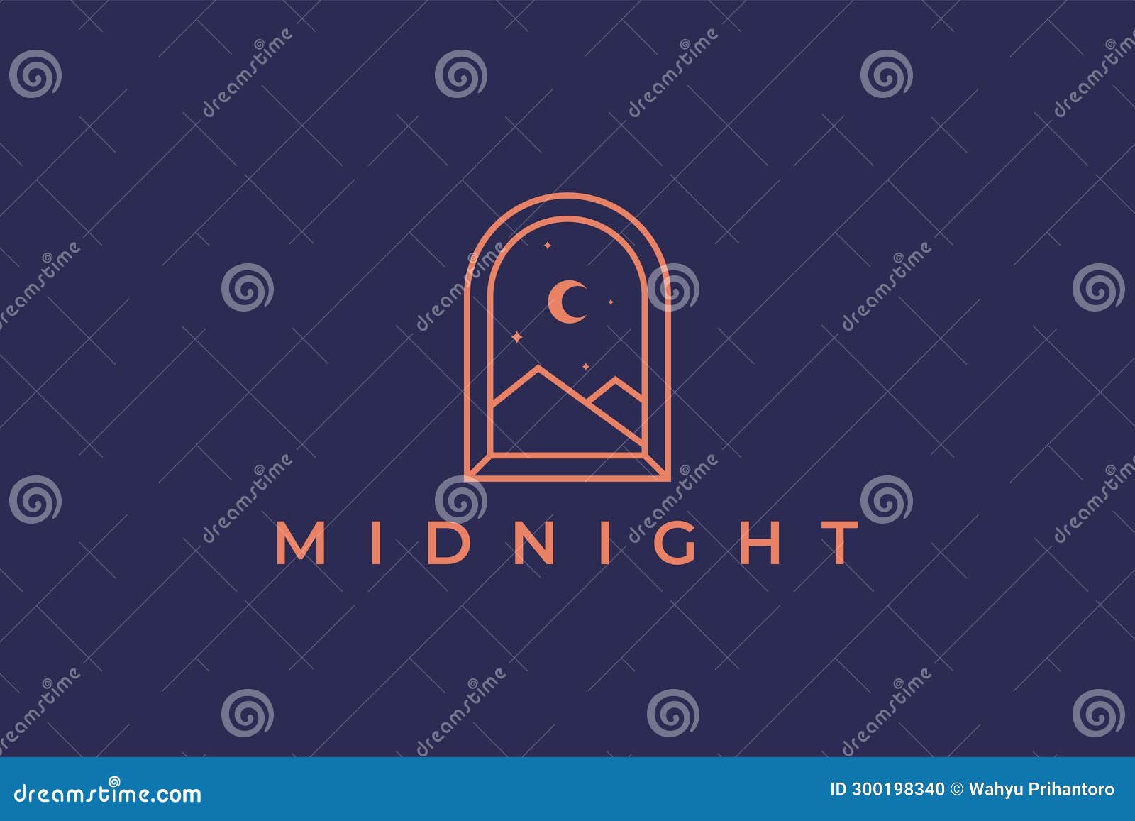 Window Frame at Midnight Abstract View Mountain Stock Vector ...