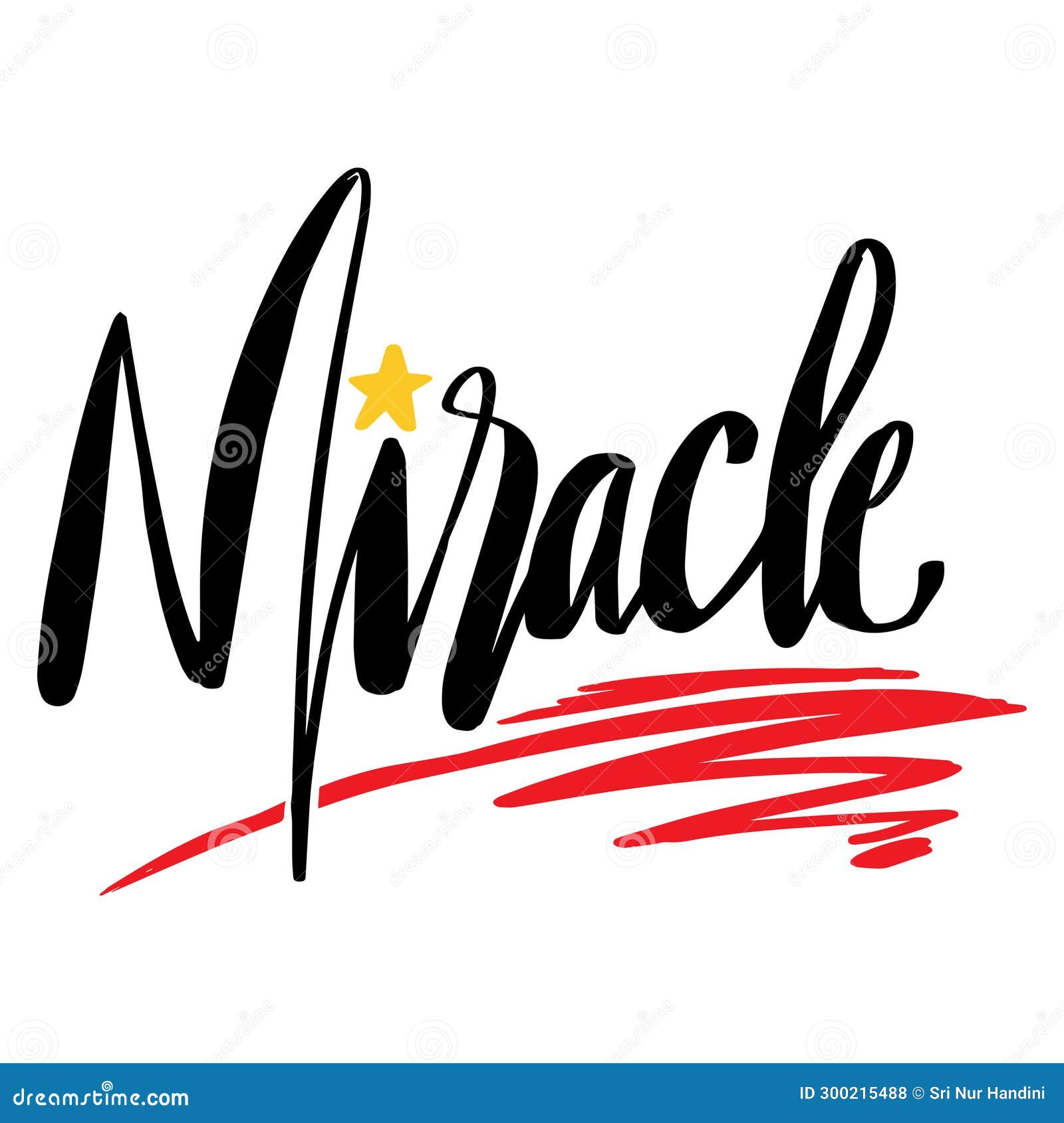 Miracle Hand Drawn Lettering. White Background Stock Illustration ...