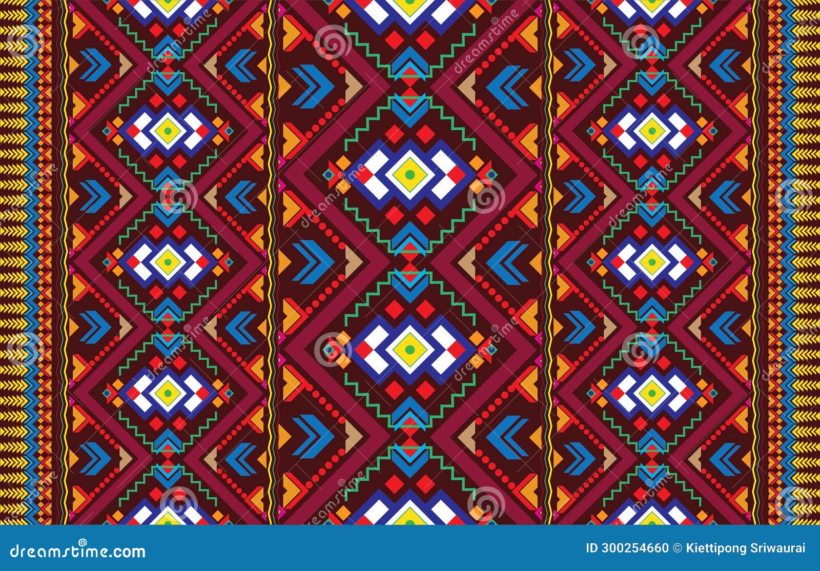 Aztec Ethnic Background Design Vector with a Seamless Pattern. Stock ...