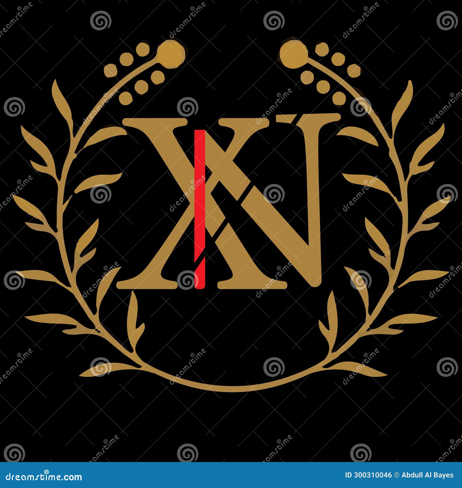 XN Letter Branding Logo Design with a Leaf.. Stock Vector ...
