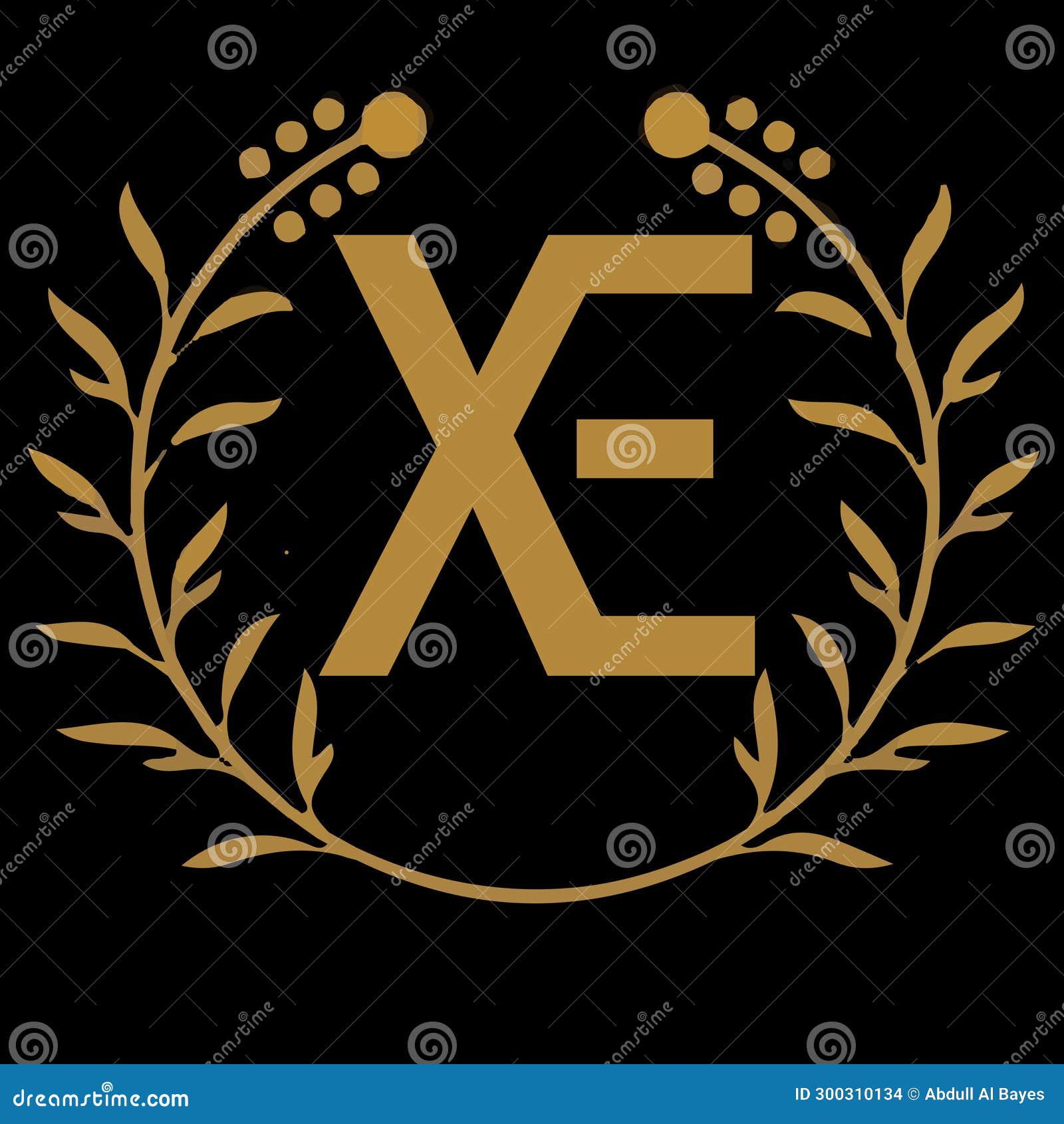 XE Letter Branding Logo Design with a Leaf.. Stock Vector ...