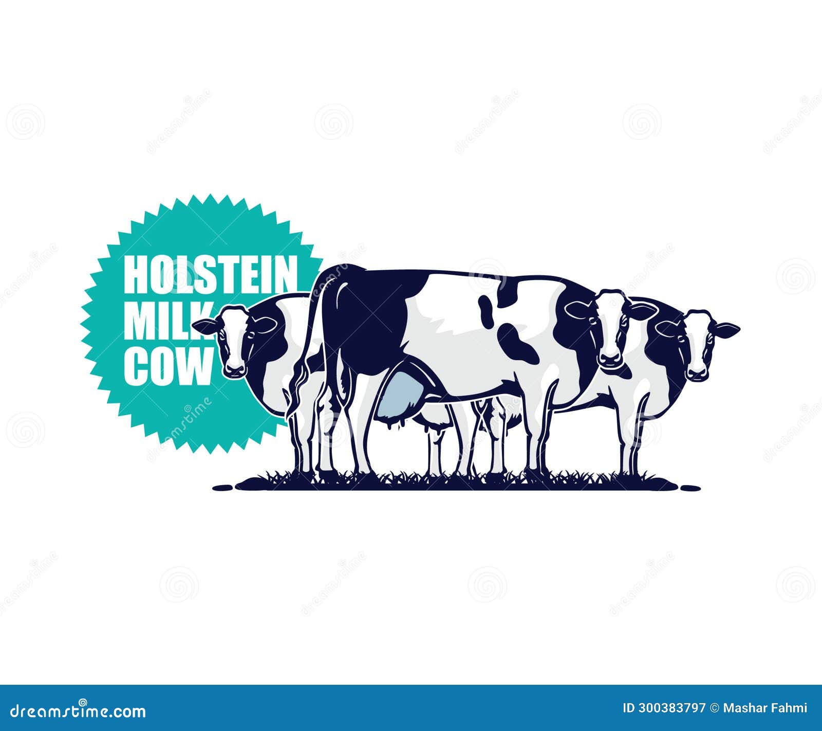 GREAT HOLSTEIN COW HEAD LOGO Cartoon Vector | CartoonDealer.com #299765347