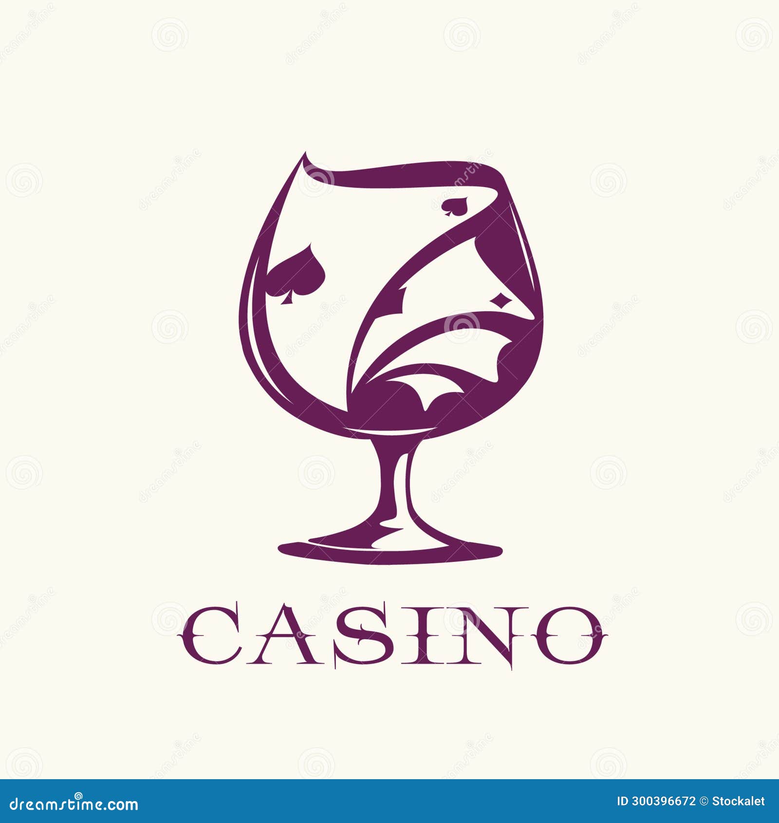 Casino Vector Icon of a Brandy Glass and Aces Playing Cards. Stock ...