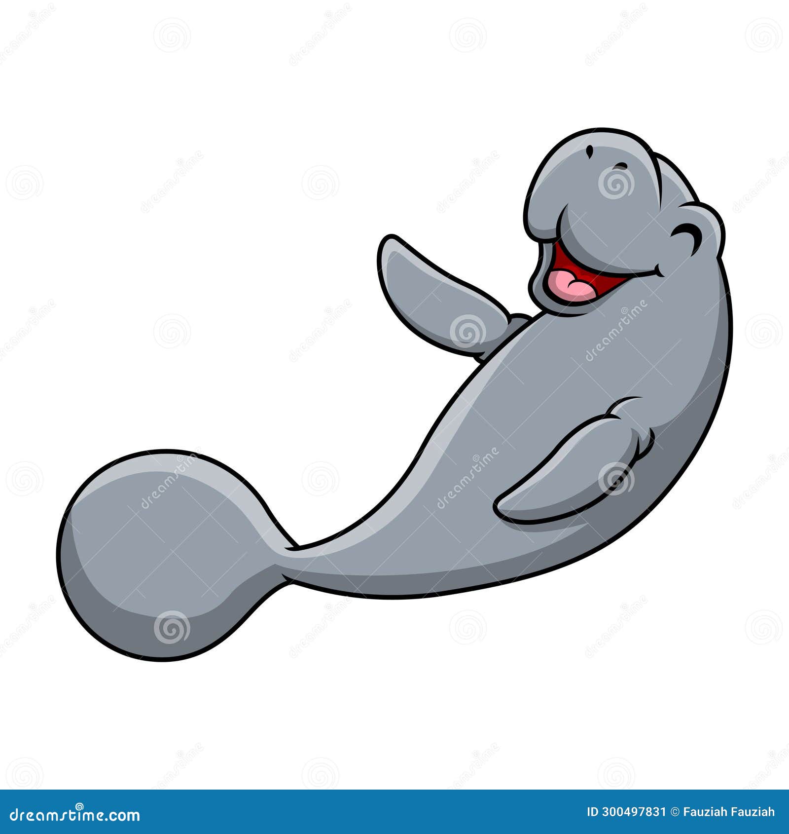 Manatee Cartoon Colored Clipart Illustration | CartoonDealer.com #242440923
