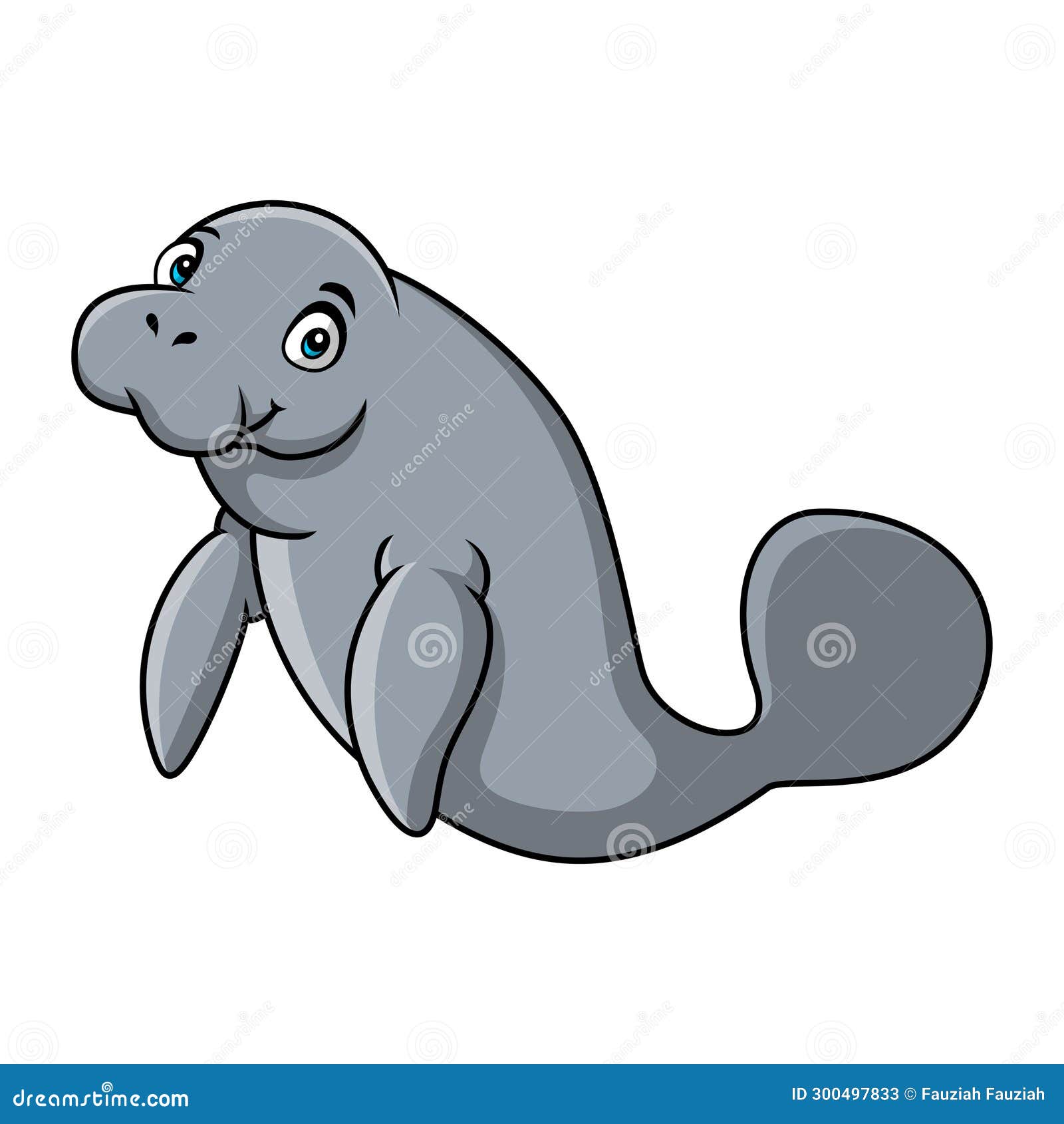 Manatee Cartoon Colored Clipart Illustration | CartoonDealer.com #242440923