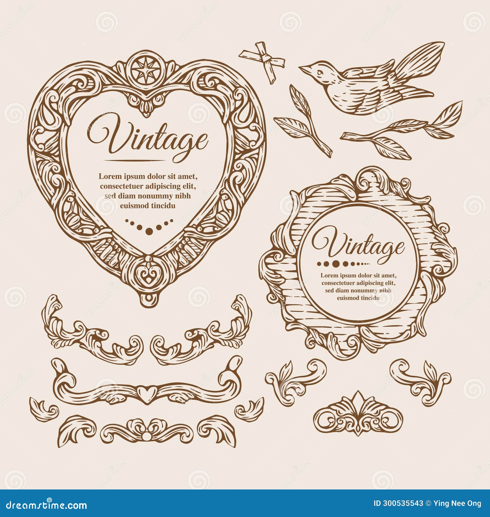 Aged Grace: Vintage Frame for Elegant Designs Stock Vector ...
