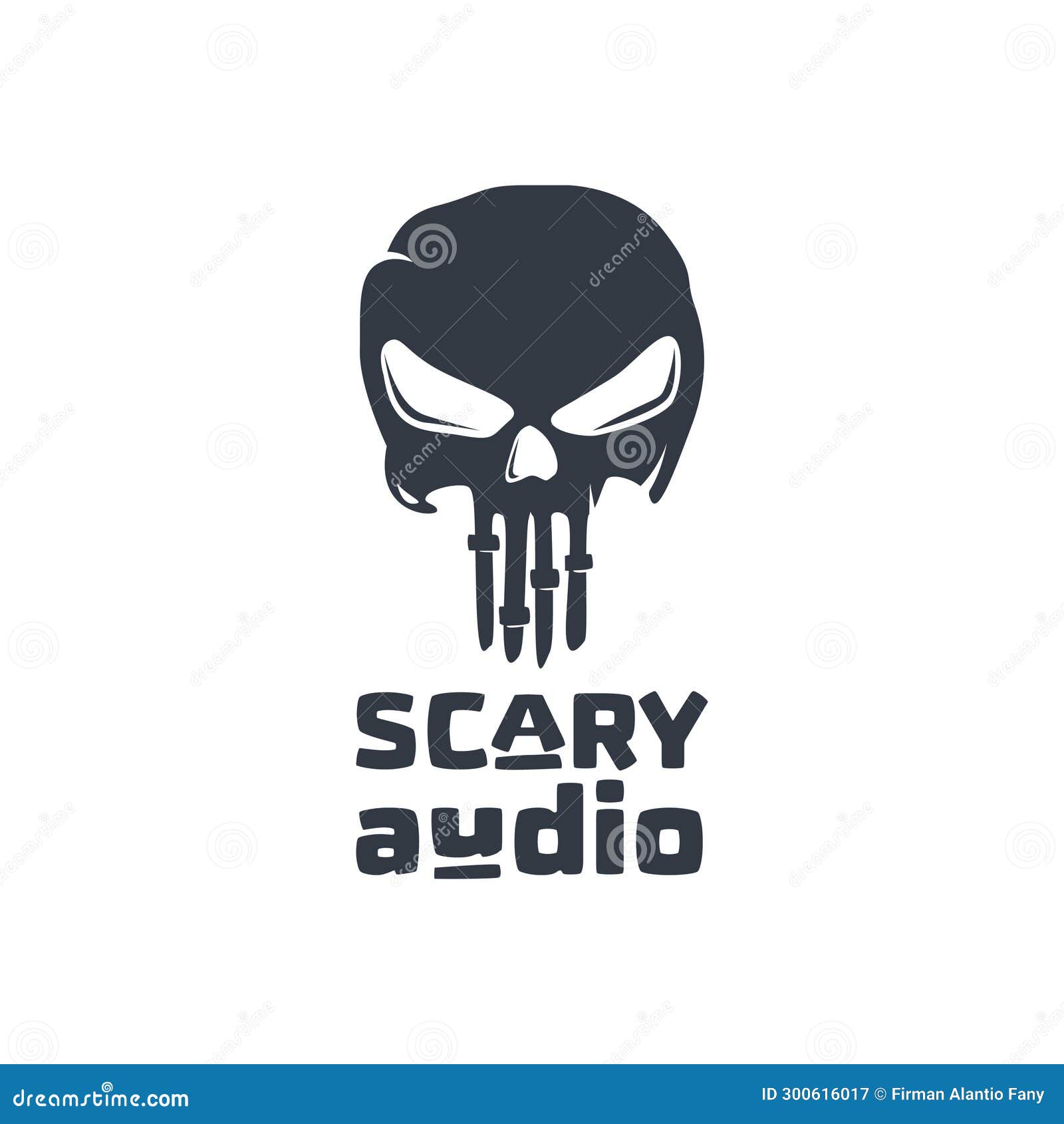 Scary Death Skull Qith Equalizer for Sound Audio Spectrum Logo Stock ...