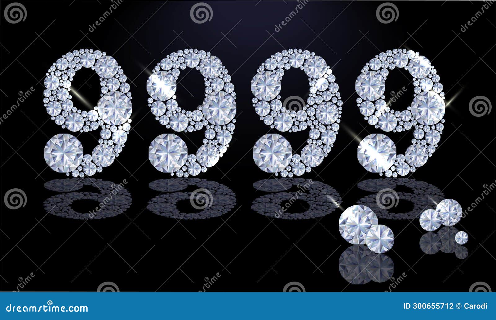Diamond 9999 Numbers Banner, Vector Stock Vector - Illustration of ...
