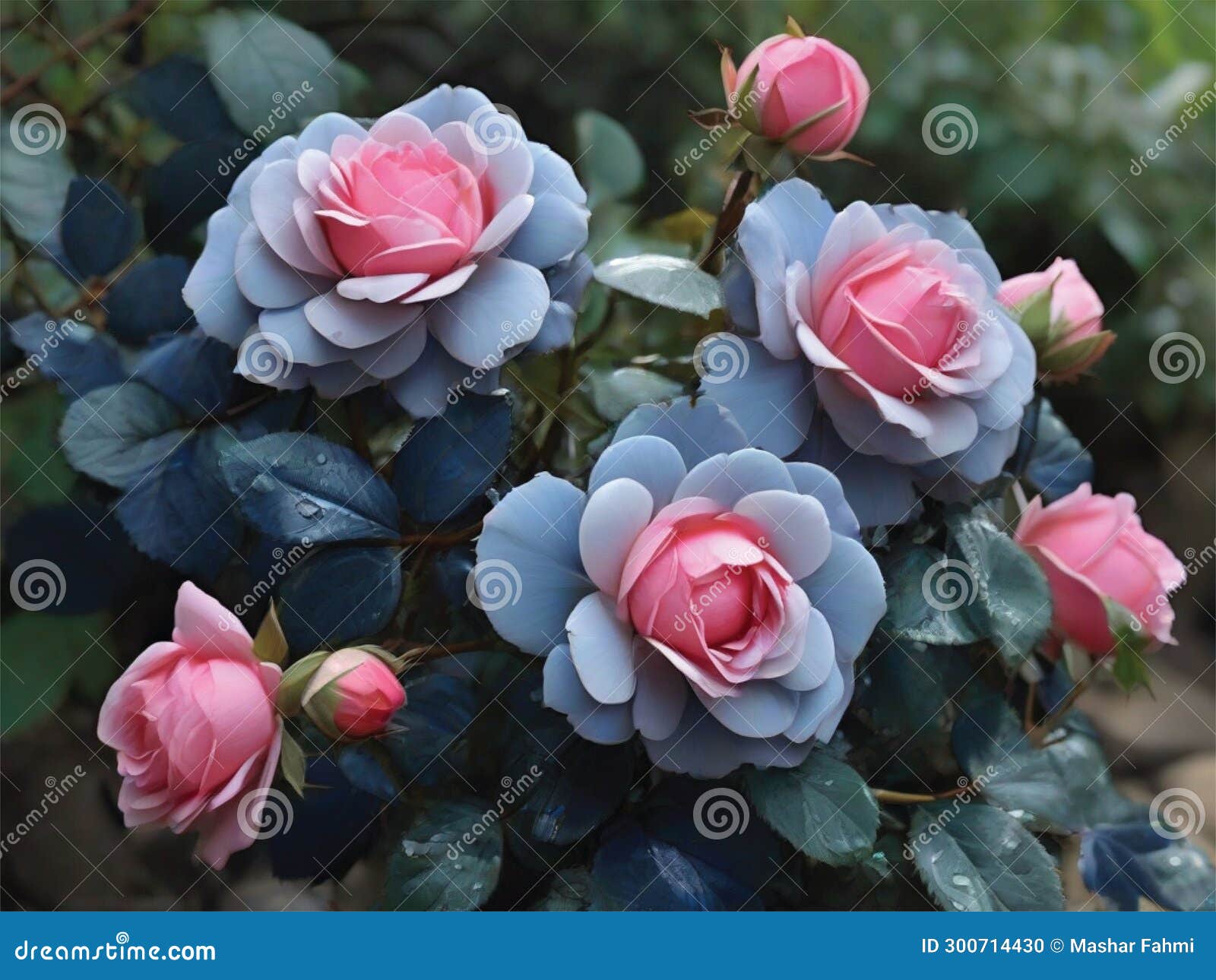 The Combination of Light Blue and Pink Roses is Very Unique Stock ...