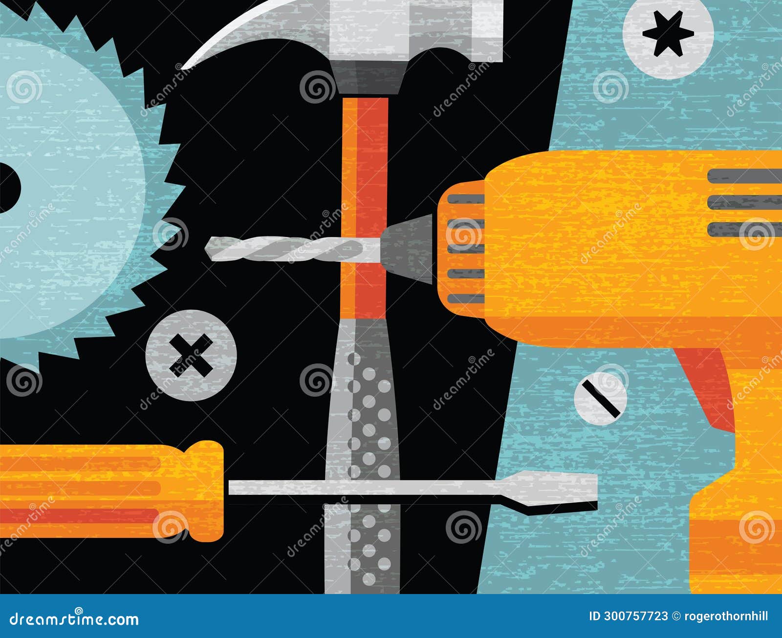 Abstract Collage of Hand Tools and Power Tools for Home Improvement ...