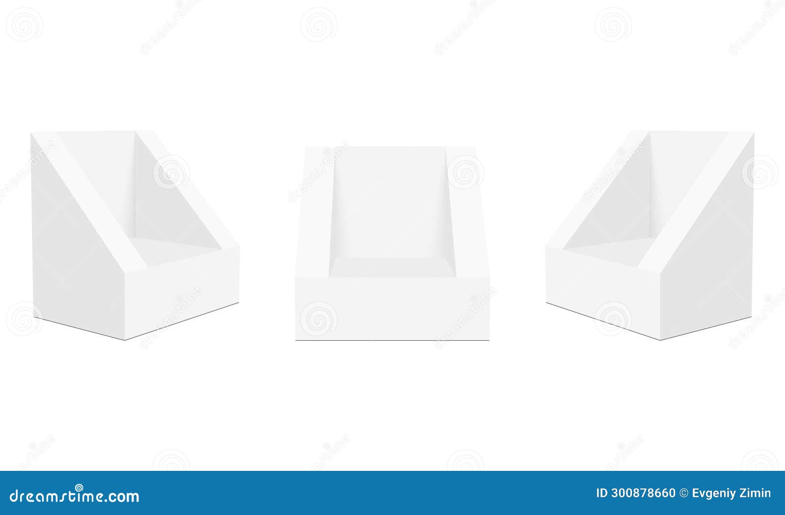 Triangle Display Boxes Mockups, Isolated on White Background Stock ...