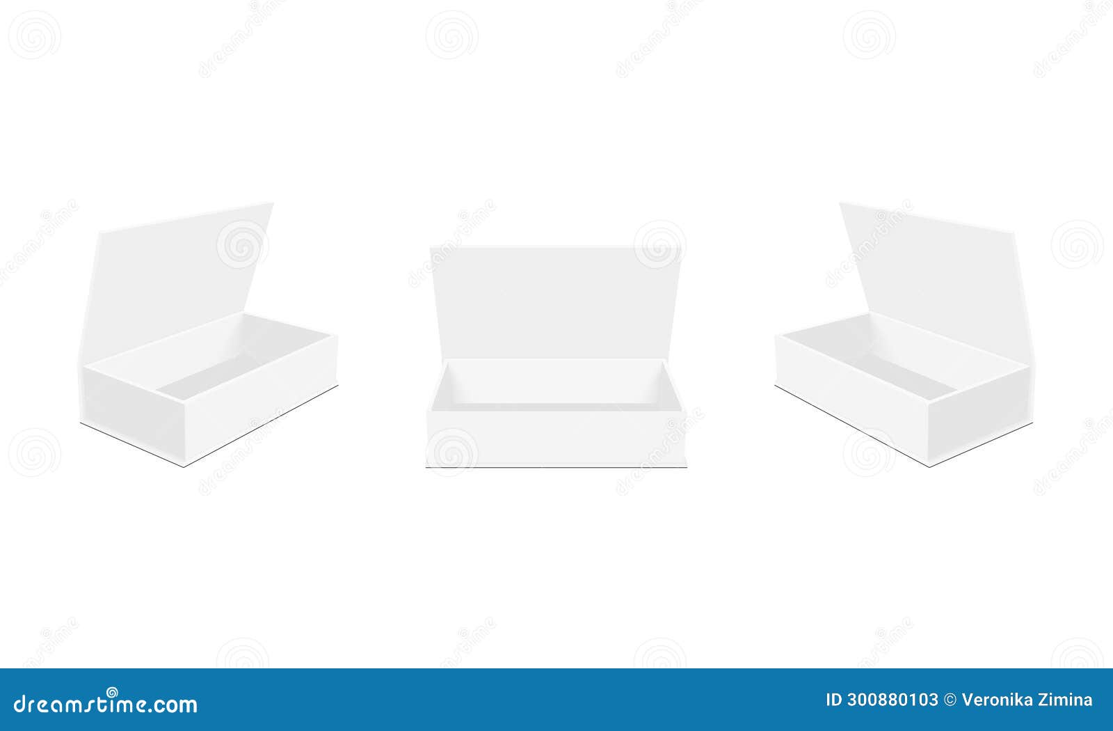 Rectangular Packaging Boxes with Lid, Front, Side View Stock Vector - Illustration of gift, side ...
