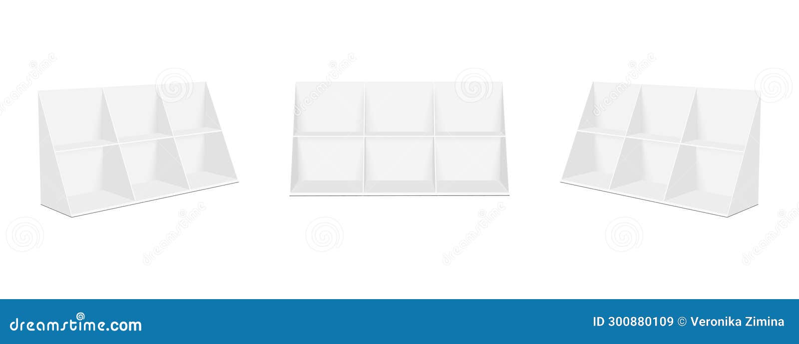 Small Triangle POS Display Stands with 6 Shelves Mockup Stock Vector ...