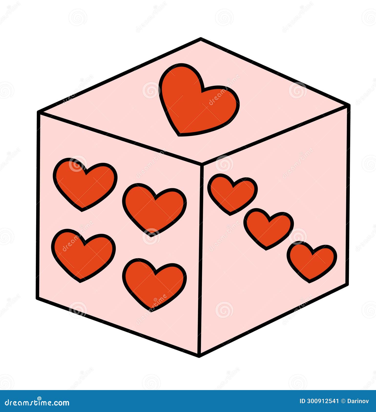 Playing Dice in Valentine S Day Stylization. Vector Flat Cute ...