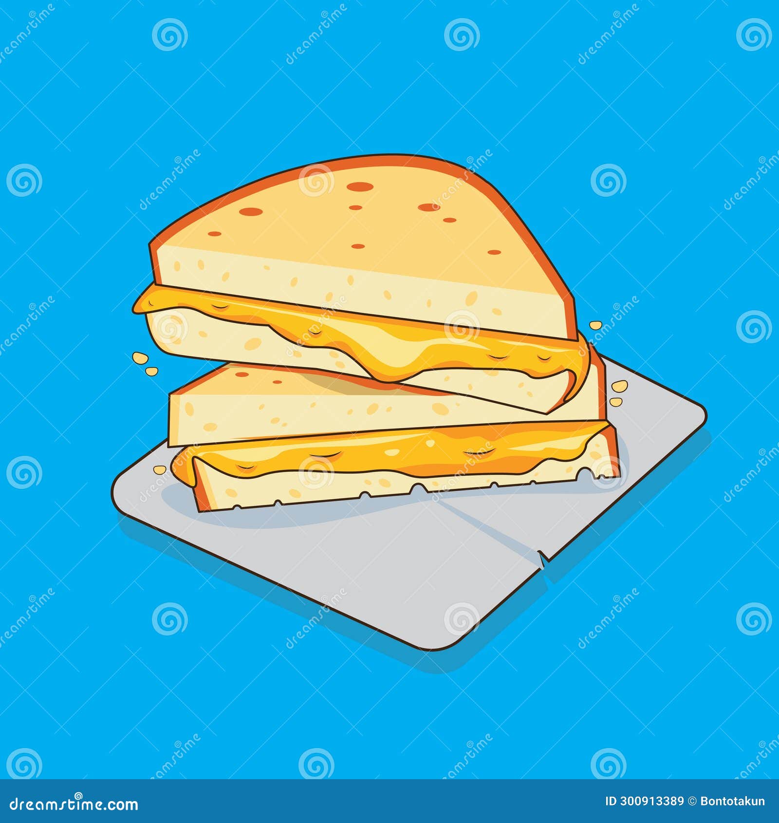 Vector Illustration of Sandwich Grilled Cheese Cartoon Style Stock ...