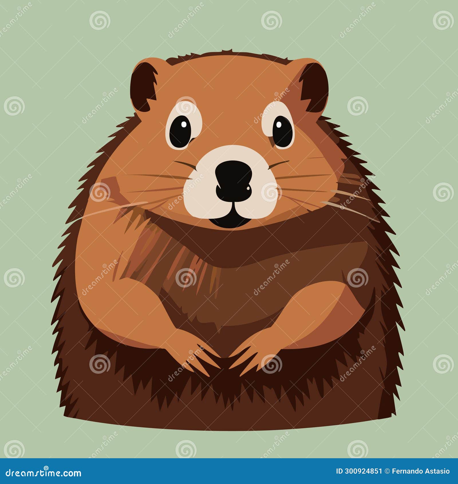 Groundhog Illustration Vector.Cartoon Groundhog | CartoonDealer.com ...
