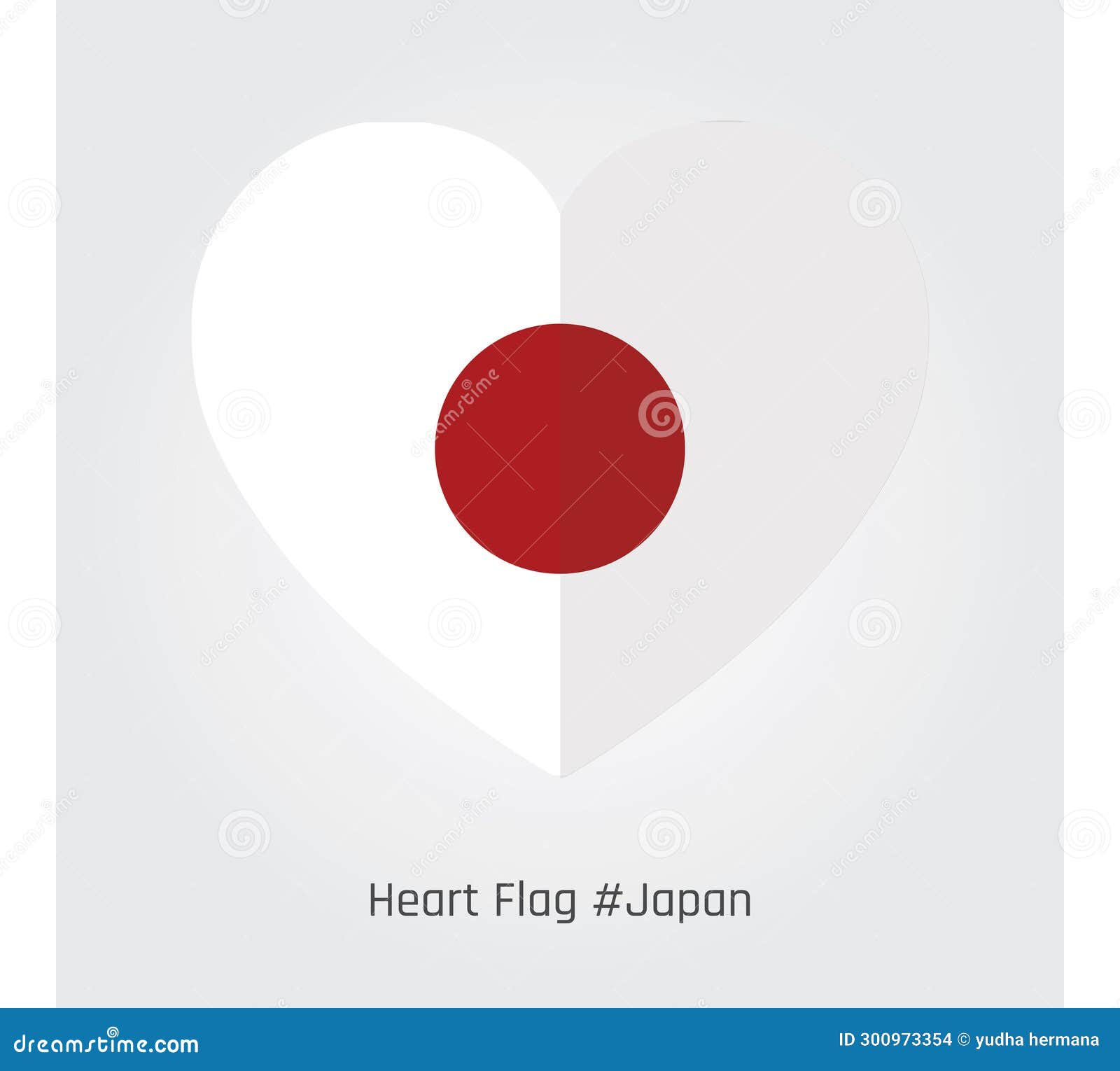 Heartfelt Patriotism: Perfect Heart-shaped Japan Flag Vector Stock ...