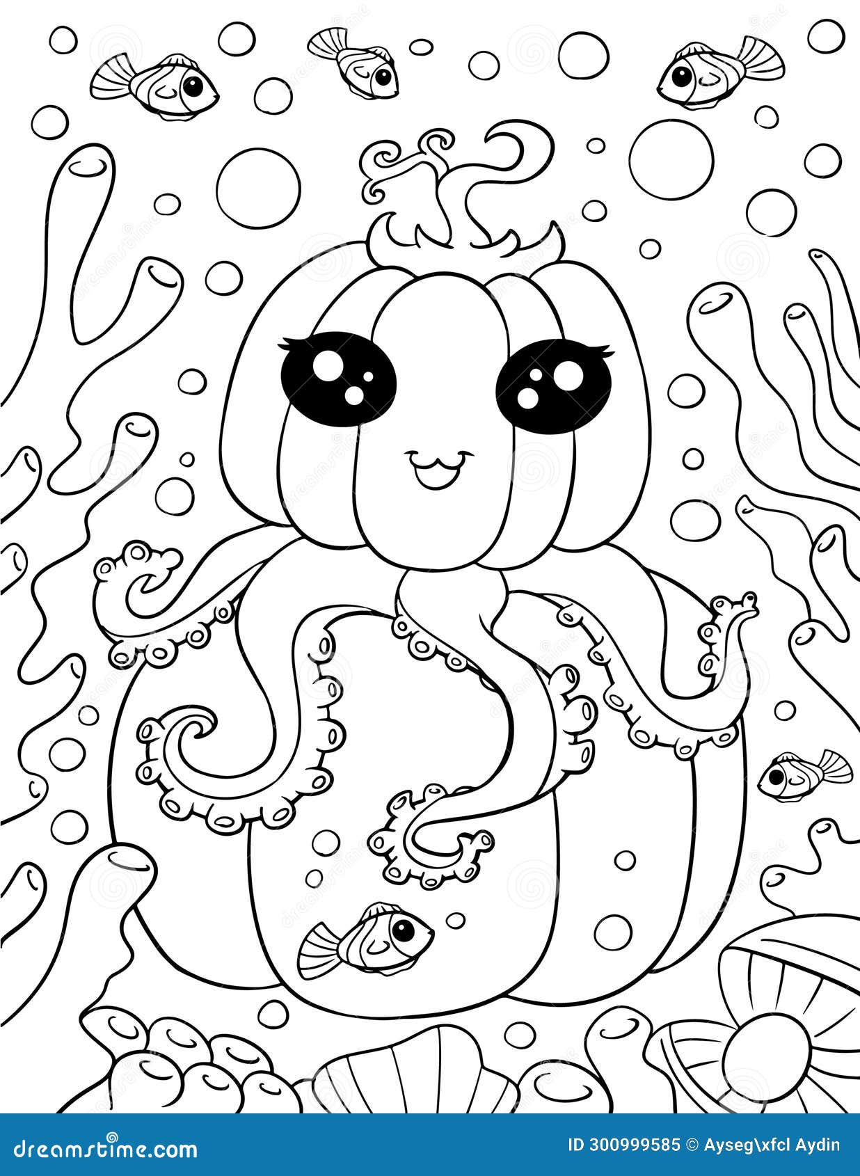 Spooky Coloring Page, Horror Coloring Page, Goth Coloring Page, Kawaii ...