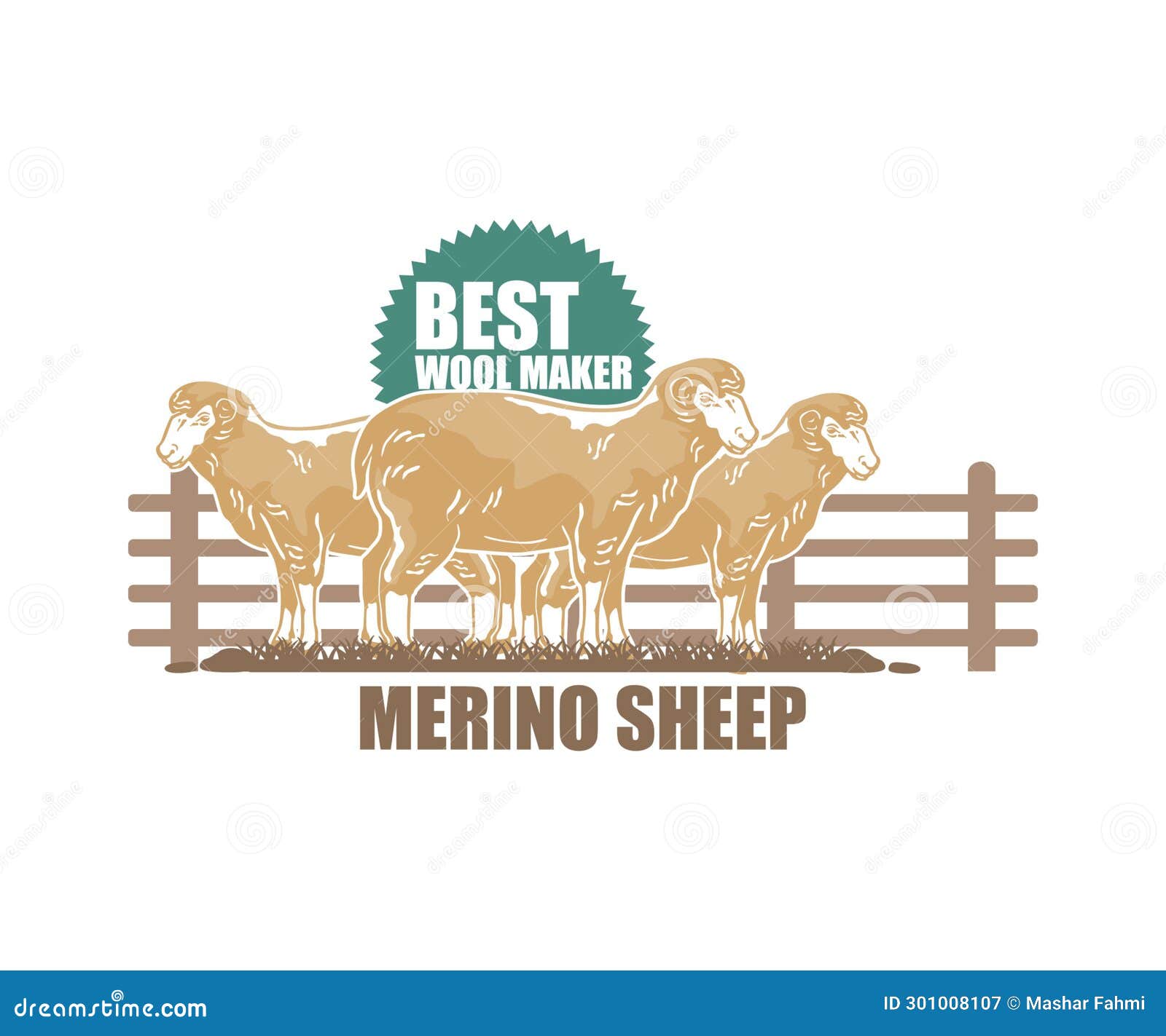 Merino Sheep the Wool Maker Logo, Stock Vector - Illustration of ranch ...