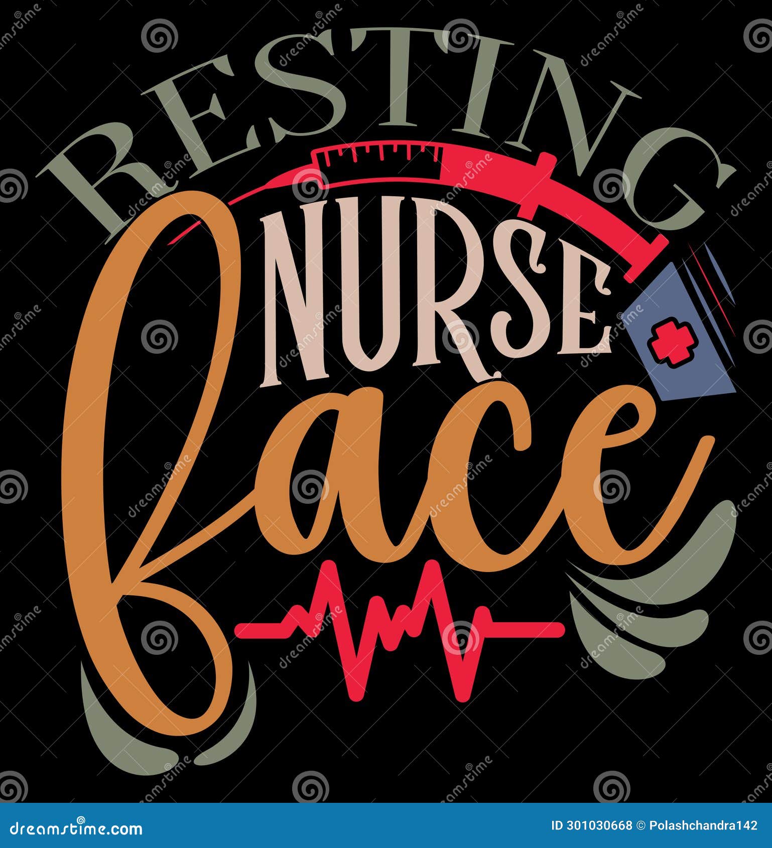 Resting Nurse Face, Medical Occupation Nurse Gift Nurse Design Stock ...
