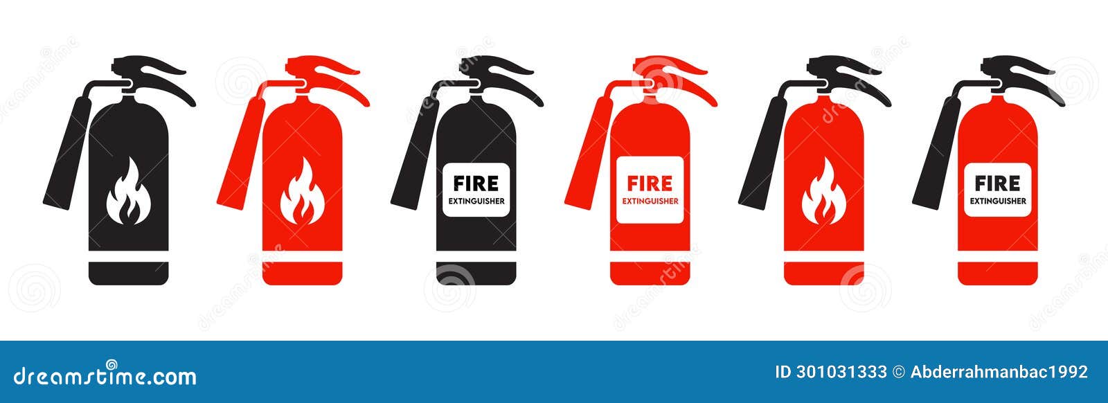 Fire Extinguisher Icon Set, Firefighters Tools for Flame Fighting ...