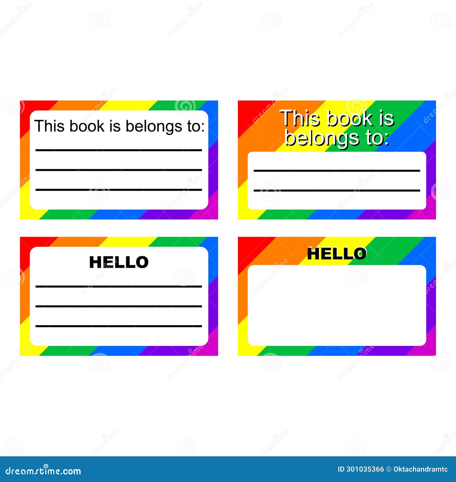 Set of 4 Colorful Card Templates. Template for Your Design. Identity ...
