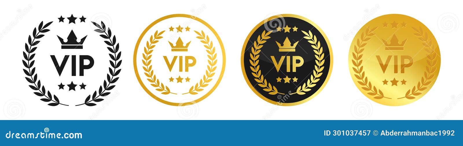 Vip Icon Set in Trendy Style,Gold VIP Vector Sign. Premium and Luxury ...