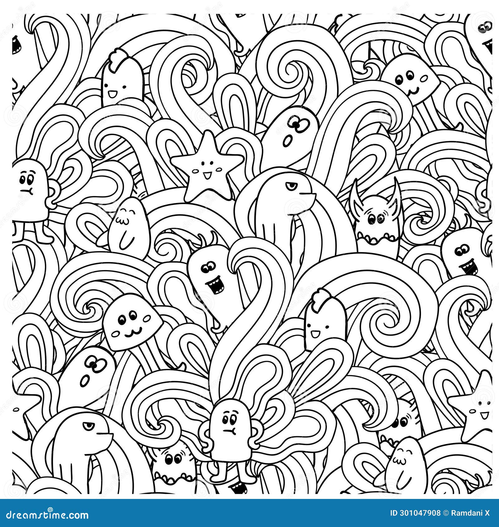 Cute Monster Illustration Design Templates Stock Vector - Illustration ...