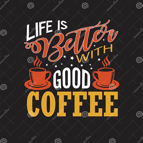 Coffee Motivational Quotes Design Template Stock Vector - Illustration ...