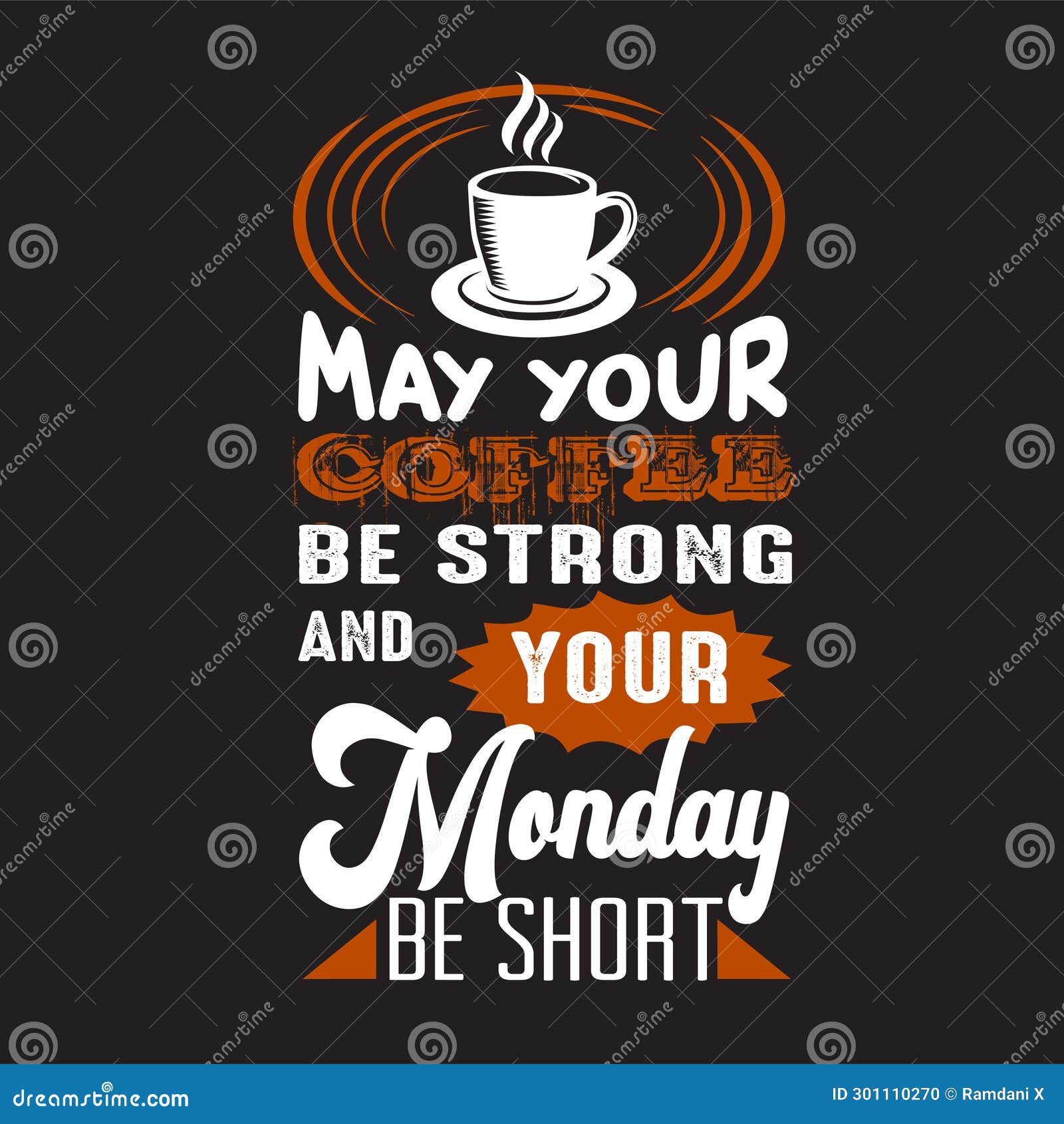 Coffee Motivational Quotes Design Template Stock Vector - Illustration ...