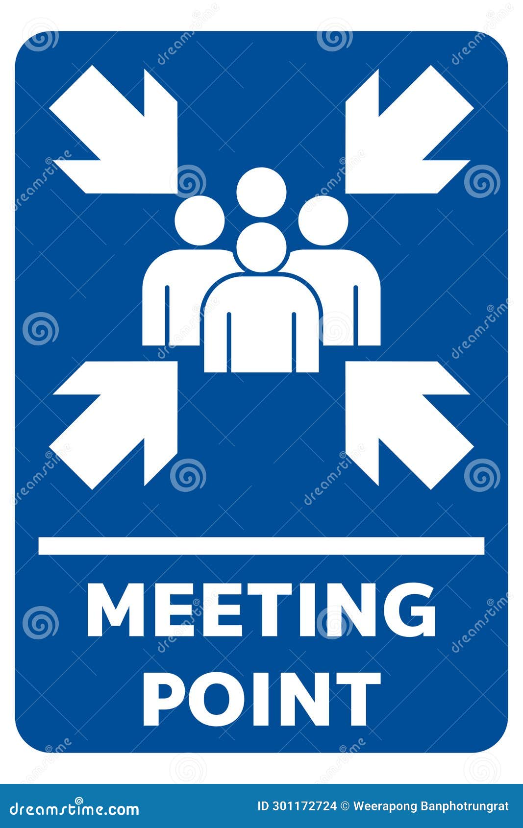 Meeting Point Sign for the Meeting of Group of People Stock Vector ...