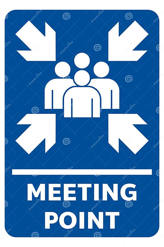 Meeting Point Sign for the Meeting of Group of People Stock Vector ...