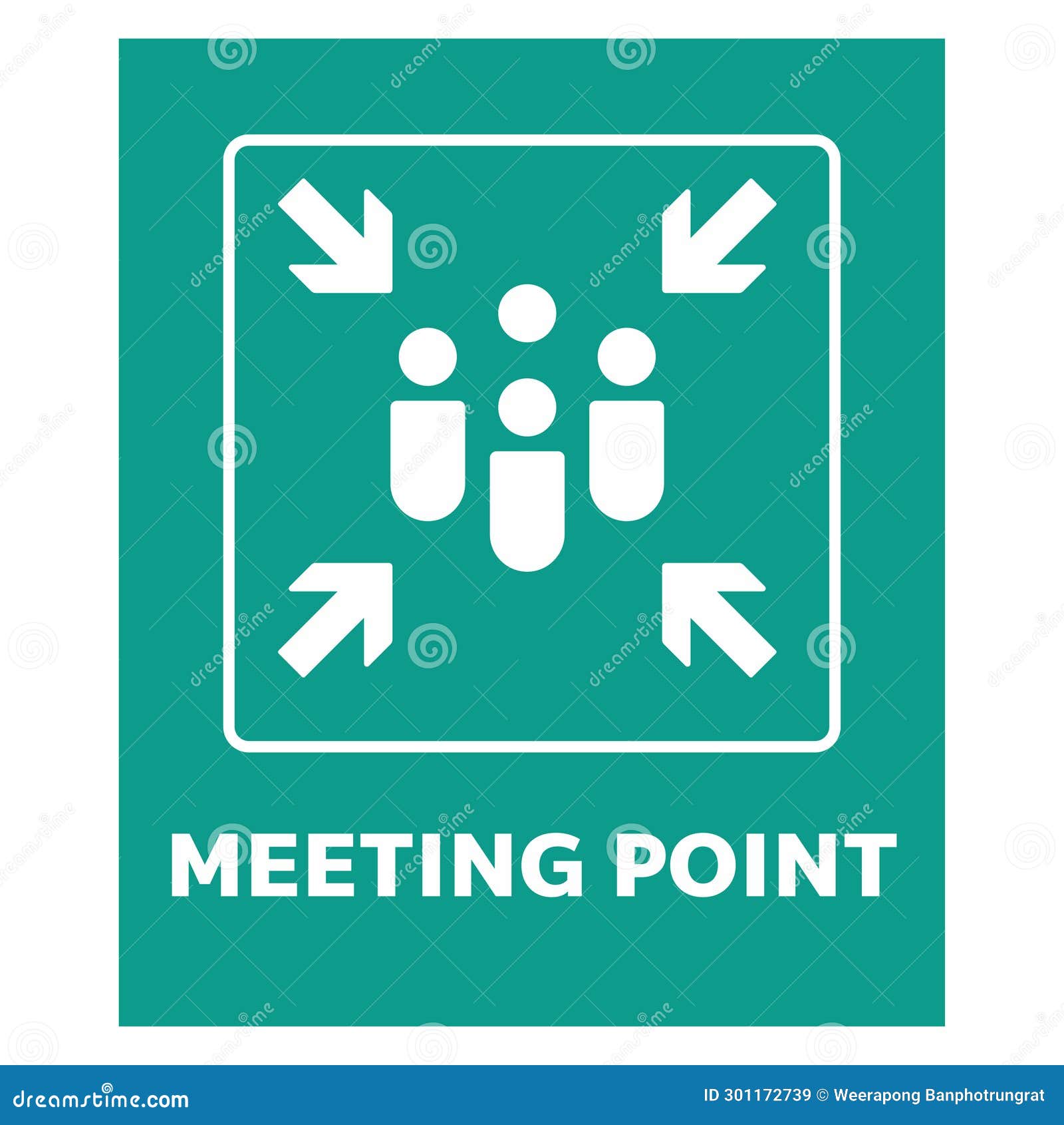 Meeting Point Sign for the Meeting of Group of People Stock Vector ...