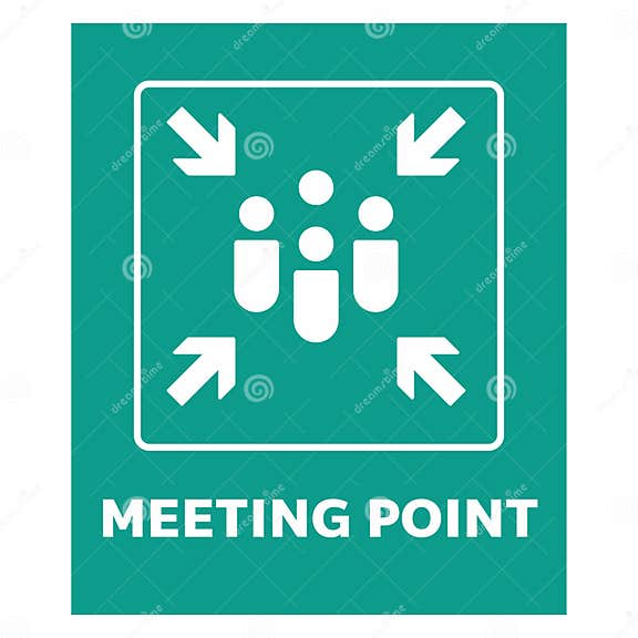 Meeting Point Sign for the Meeting of Group of People Stock Vector ...