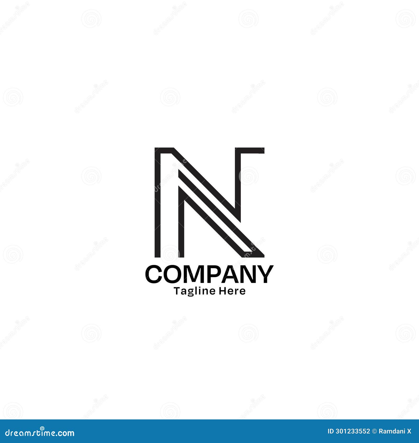 N Letter Minimalist Logo Design Template for Company and Business Stock ...