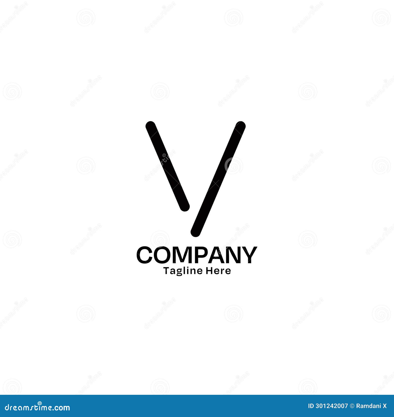 Minimalist V Letter Logo Design Template for Business Stock Vector ...