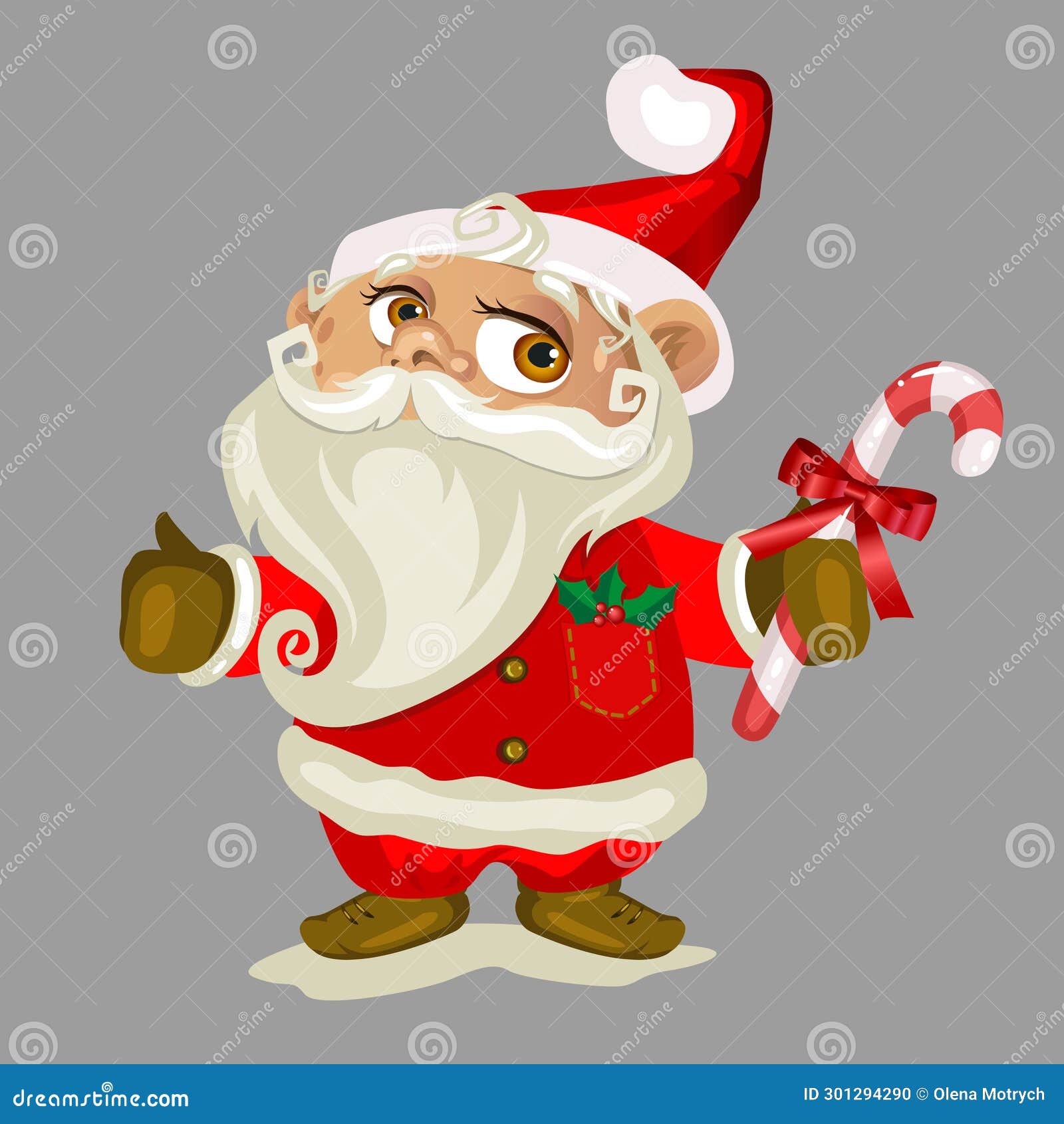 Vector Cute Santa with Candy. Great Character for Christmas and New ...