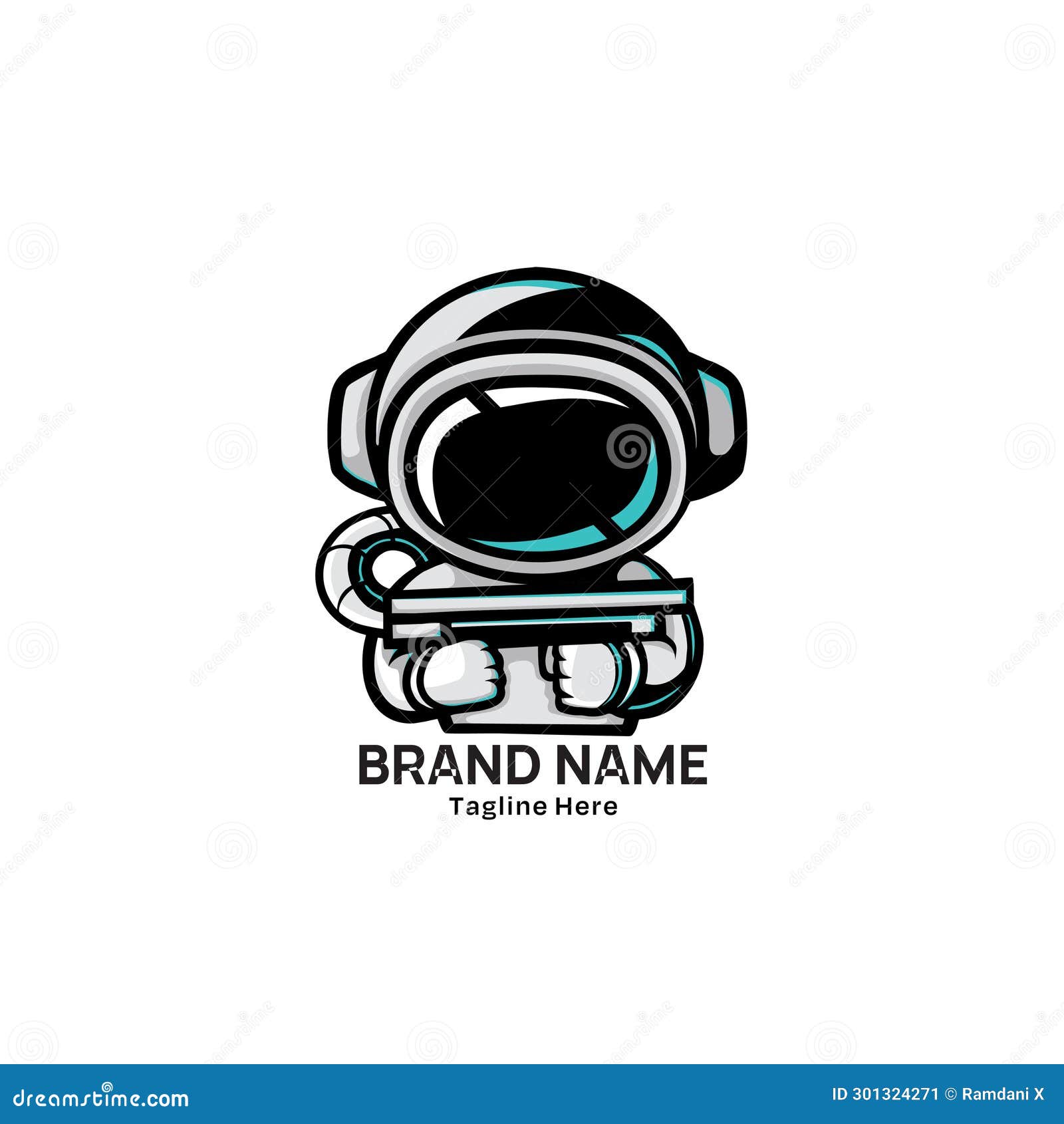 Astronaut Logo Design, Mascot Logo Design Template for Sports Teams ...