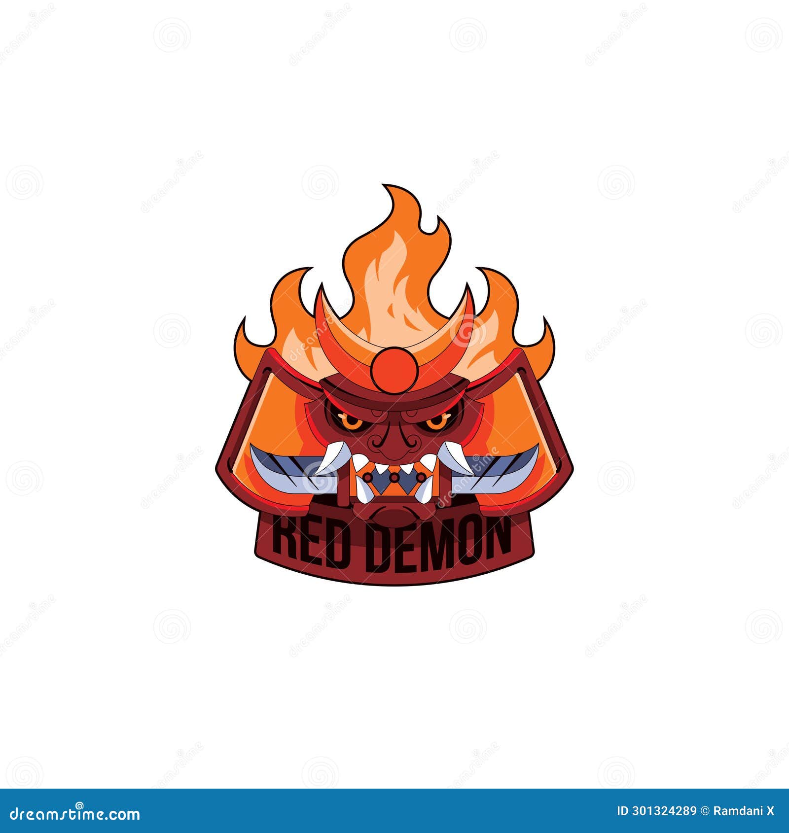 Red Demon Logo Design, Mascot Logo Design Template for Sports Teams ...