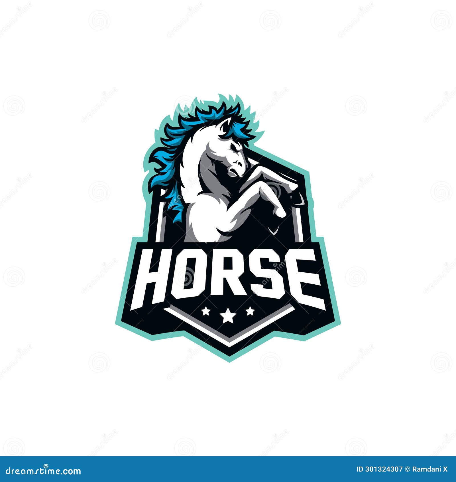 Horse Logo Design, Mascot Logo Design Template for Sports Teams Stock ...