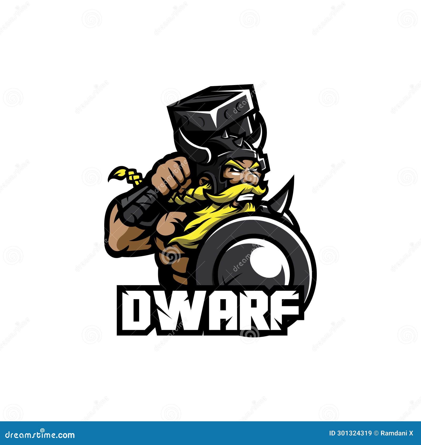 Dwarf Logo Design, Mascot Logo Design Template for Sports Teams Stock ...