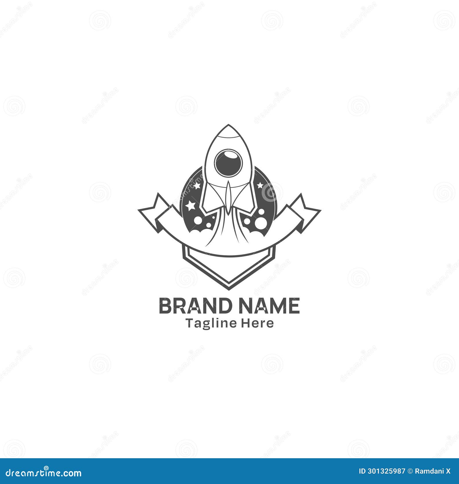 Flying Rocket Logo Design stock vector. Illustration of ship - 301325987