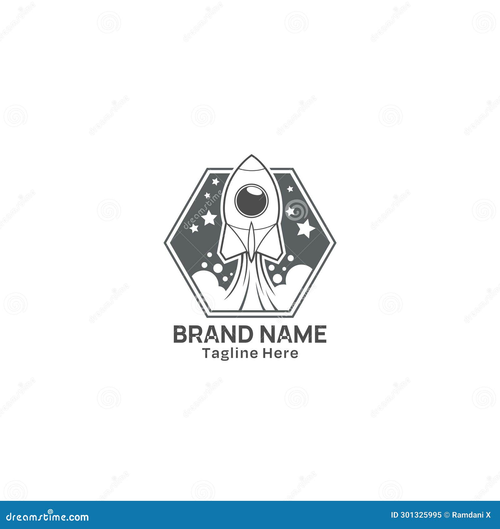 Flying Rocket Logo Design stock vector. Illustration of features ...