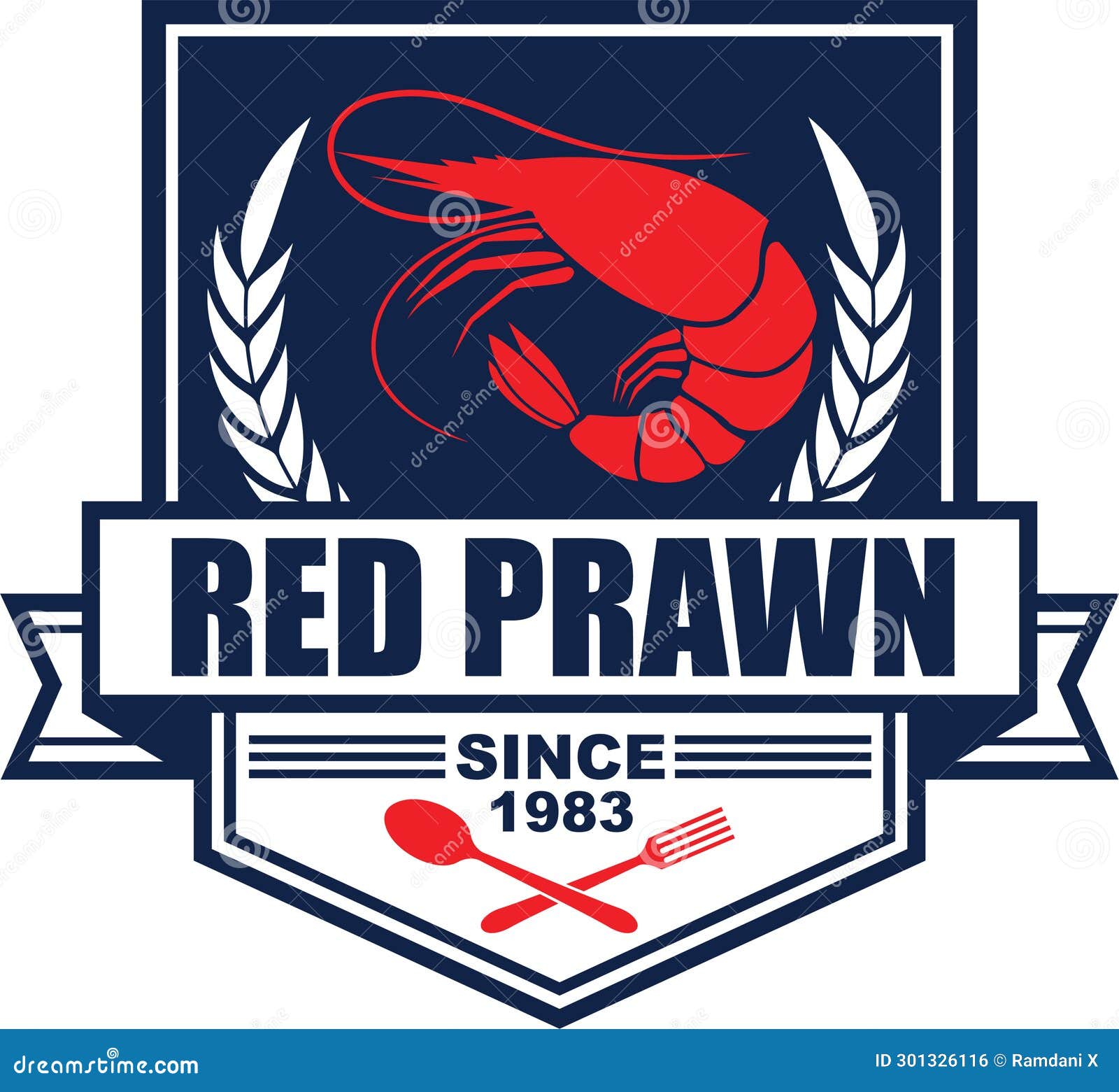 Seafood Restaurant Red Prawn Logo Design Stock Vector - Illustration of ...