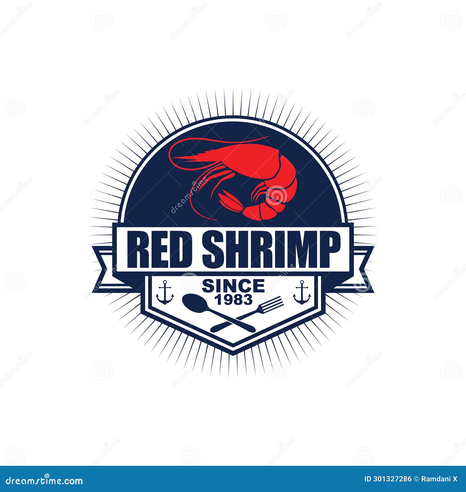 Red Shrimp Logo Design stock vector. Illustration of suitable - 301327286