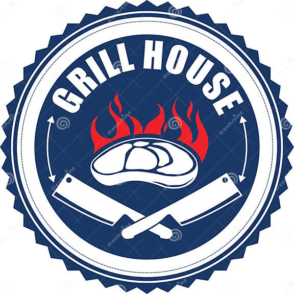 Grill House Logo Design stock vector. Illustration of collection ...