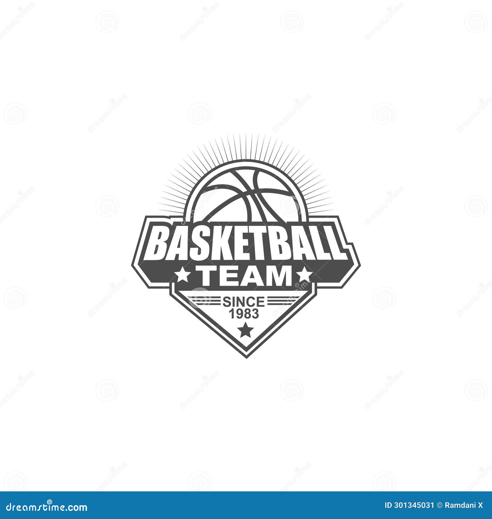 Baketball Team Logo Design stock vector. Illustration of templates ...