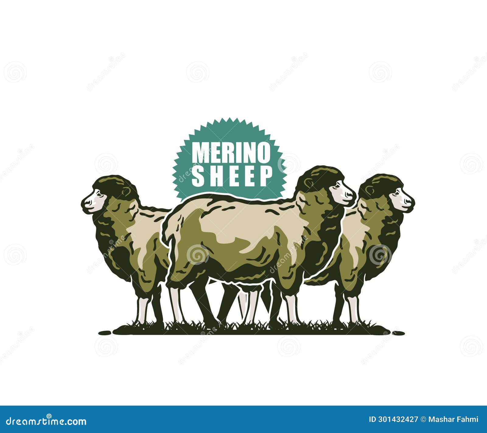 GREAT MERINO SHEEP the WOOL MAKER LOGO Stock Vector - Illustration of ...